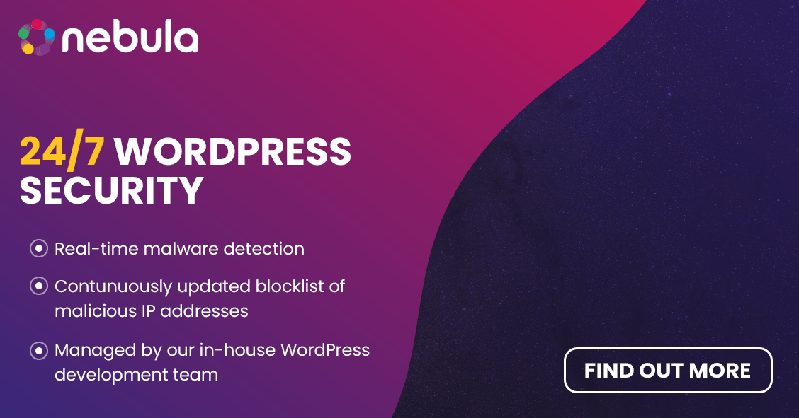 24/7 WordPress Security - Nebula Design Agency